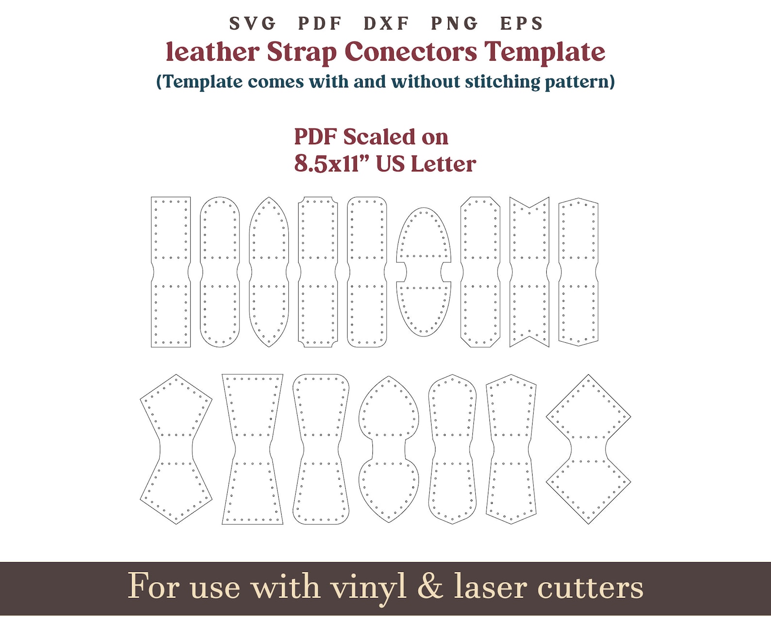 Bag Strap Connector SVG PDF Template, Bag Strap Anchor, Handbag Clasp ...
