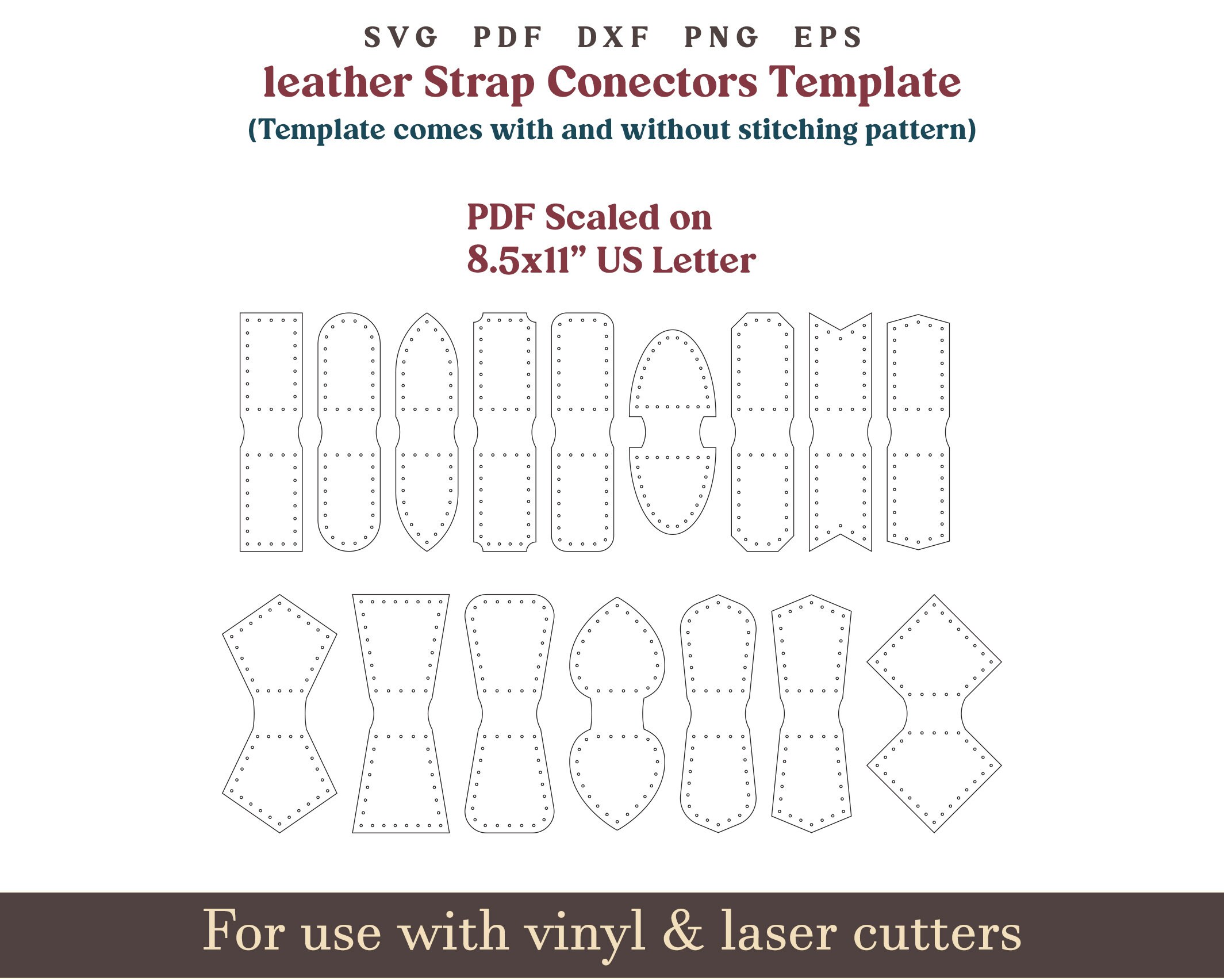Bag Strap Connector SVG PDF Template, Bag Strap Anchor, Handbag Clasp ...