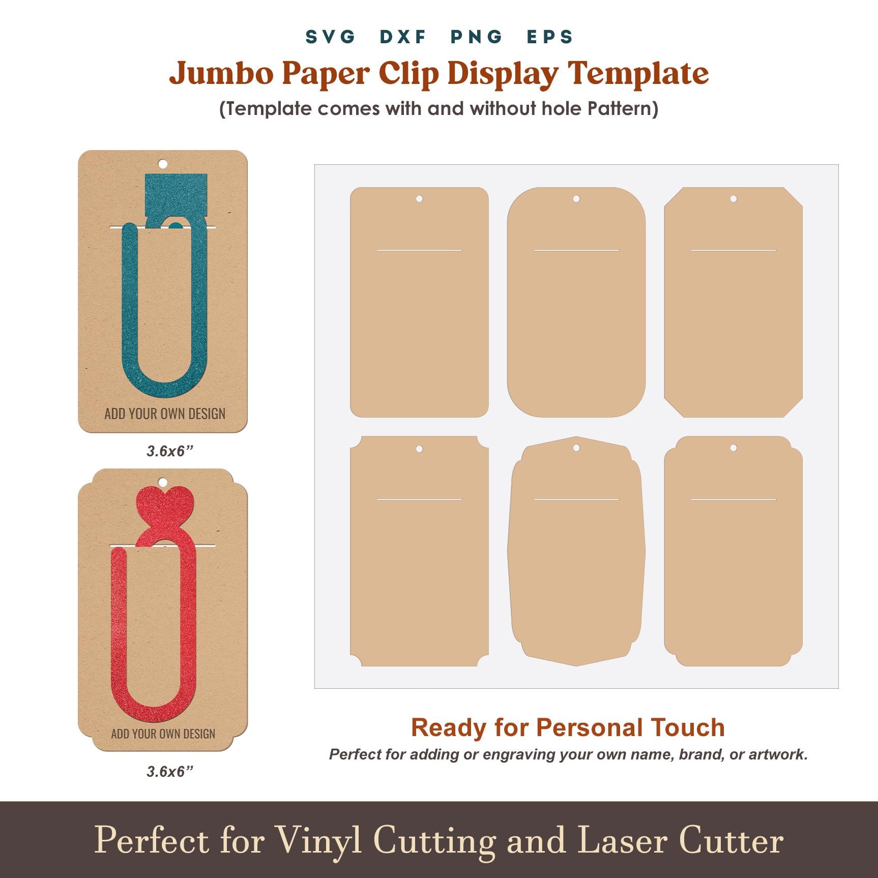 Jumbo Paper Clip Display Svg Template, Paper Clip Display Card Svg ...