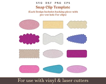Snap Clip SVG Clippie Cover Template Snapclip Pattern Faux - Etsy