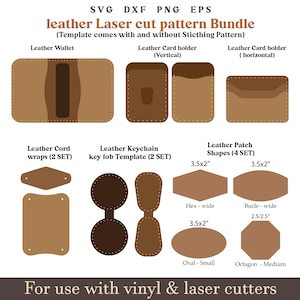 Leather Laser Pattern Cut File Bundle, Leather Keychain Key Fob Svg ...