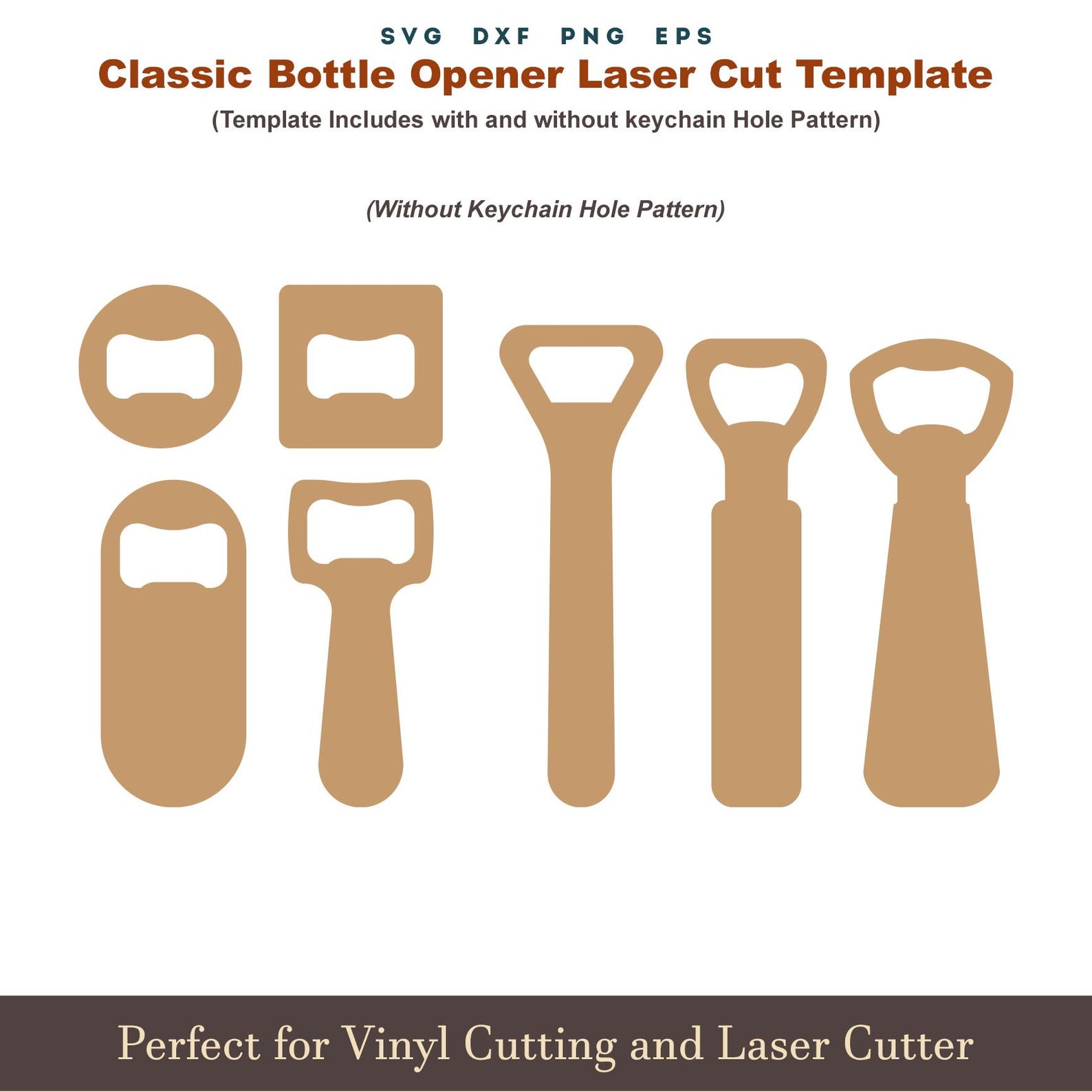 Bottle Opener Svg Laser Cut Template, Classic Bottle Opener DXF, Opener ...