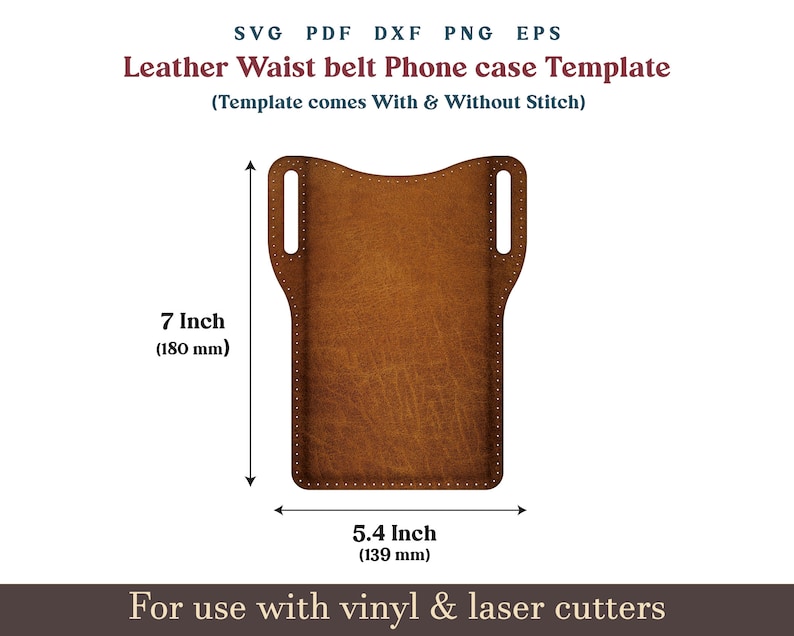 Leather Waist Belt Phone Case Svg Template, Phone Bag Holster PDF SVG ...