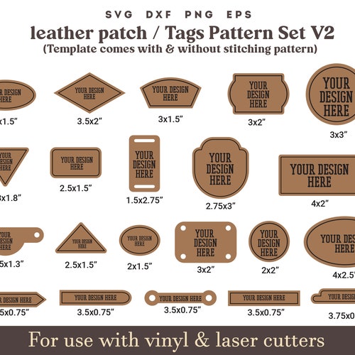 Leather Patch Svg Leather Tags Svg 21 Set Hat Patches Svg - Etsy