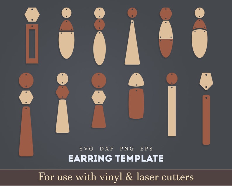 Compound Wooden Earrings Svg Bundle Dxf Eps 52 Designs - Etsy