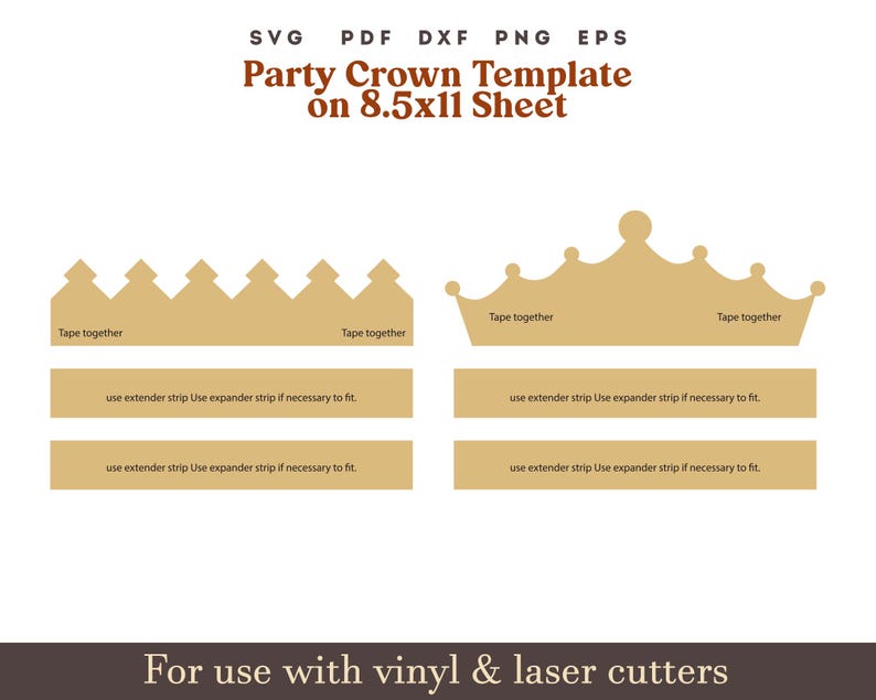 Crown SVG Template, Birthday Crown Svg, Princess Crown Svg Party Hat ...