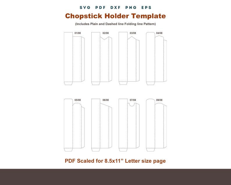 Chopstick Holder Template SVG, Chopsticks Sleeve, PDF Pattern ...