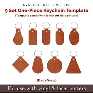 Leather Keychain Svg Template, One Piece Leather Keychain SVG PDF ...