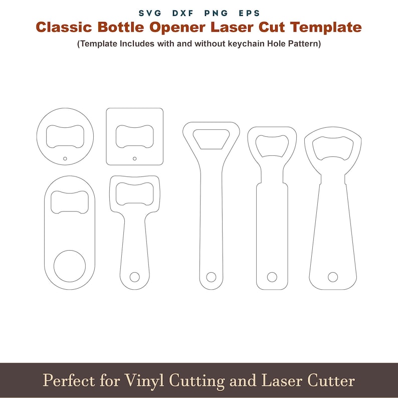 Bottle Opener Svg Laser Cut Template, Classic Bottle Opener DXF, Opener ...