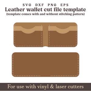 Leather Wallet Cutting Template SVG, 5 Pocket Bifold Wallet Svg Pattern ...