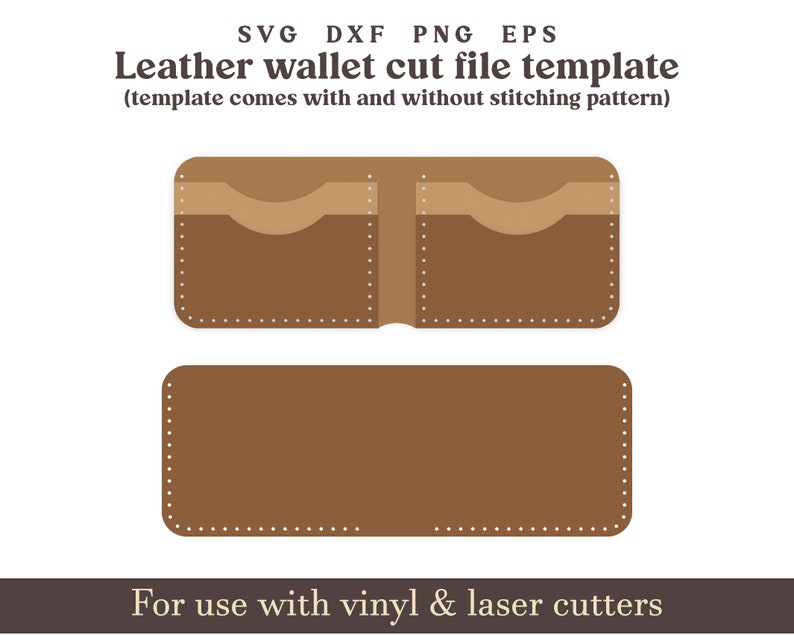 Leather Wallet Cutting Template SVG 5 Pocket Bifold Wallet - Etsy