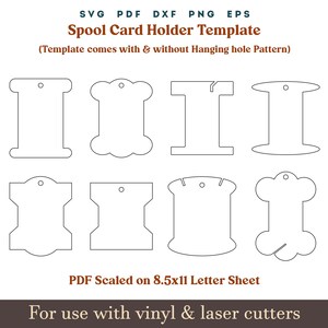 Spool Card Keeper SVG, Ribbon Spools Organizer Card PDF Template, Spool ...