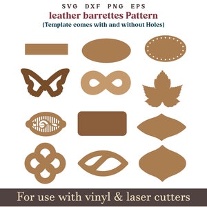 Leather Hair Barrette Pattern Svg, Hair Barrette Svg, Leather ...