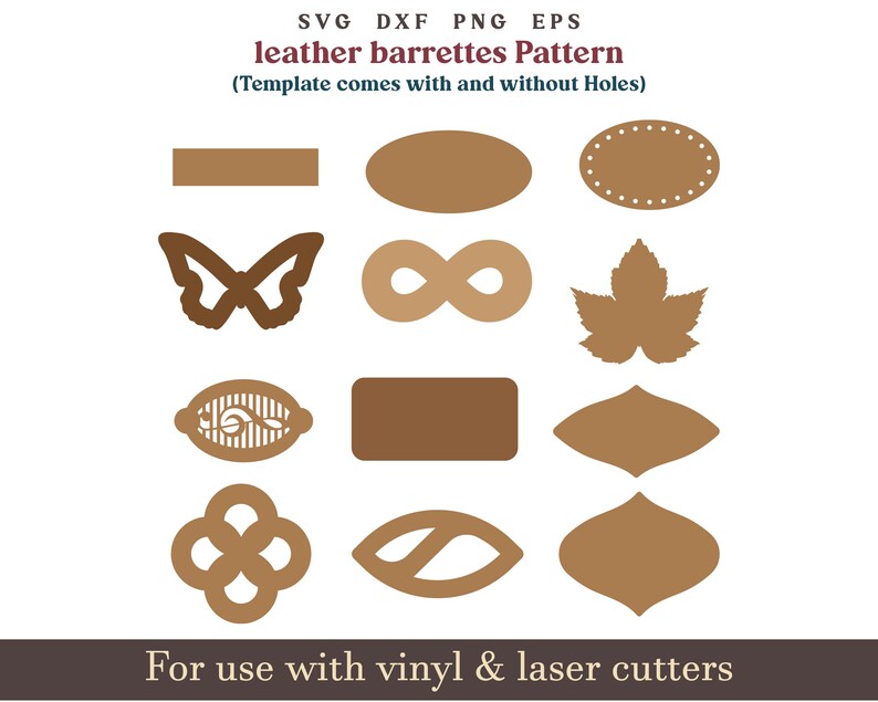 Leather Hair Barrette Pattern Svg, Hair Barrette Svg, Leather ...