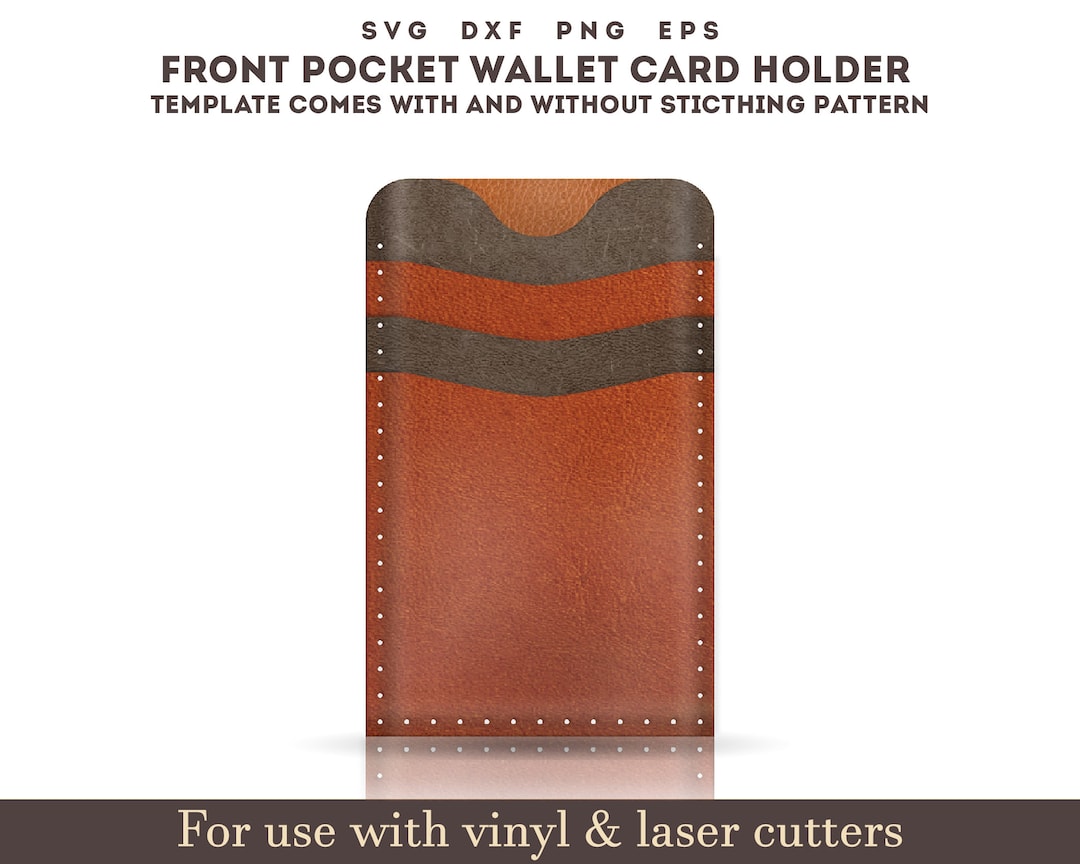 Minimalist Leather Front Pocket Card Holder Wallet Cut File Svg ...