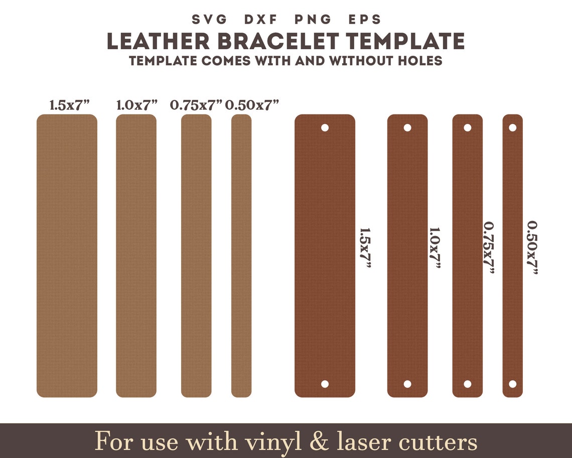 Basic Leather Bracelet Template SVG Leather Bracelet Svg - Etsy