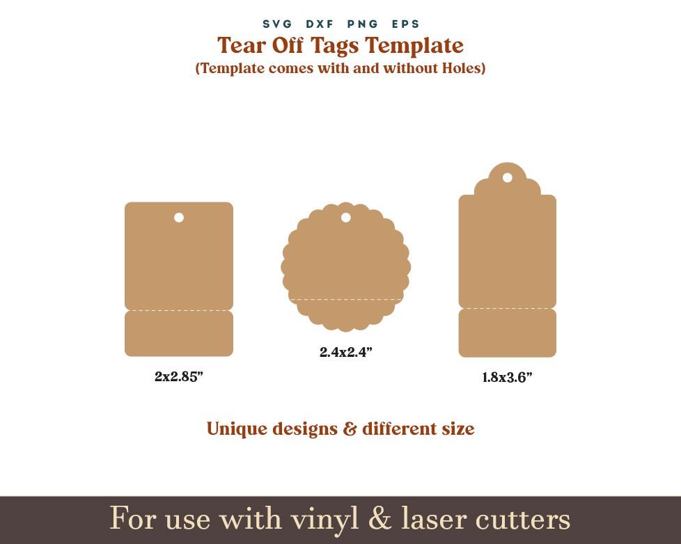 Hang Tags Svg, Tear off Hang Tag Template, Perforated Tags, Tear Away ...