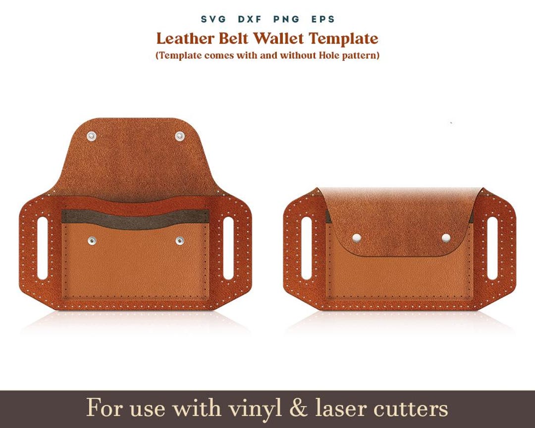 Leather Belt Wallet Svg Template, Leather Waist Belt Pouch Card Cash ...