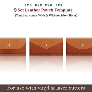 Compact Leather Pouches Svg, 9 Set Pouch Bundle Svg, Pouch Wallet Svg ...