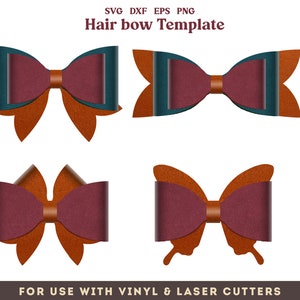 Hair Bow SVG, Butterfly Hair Bow Cut File, Hair Bow Template, Felt Bow ...