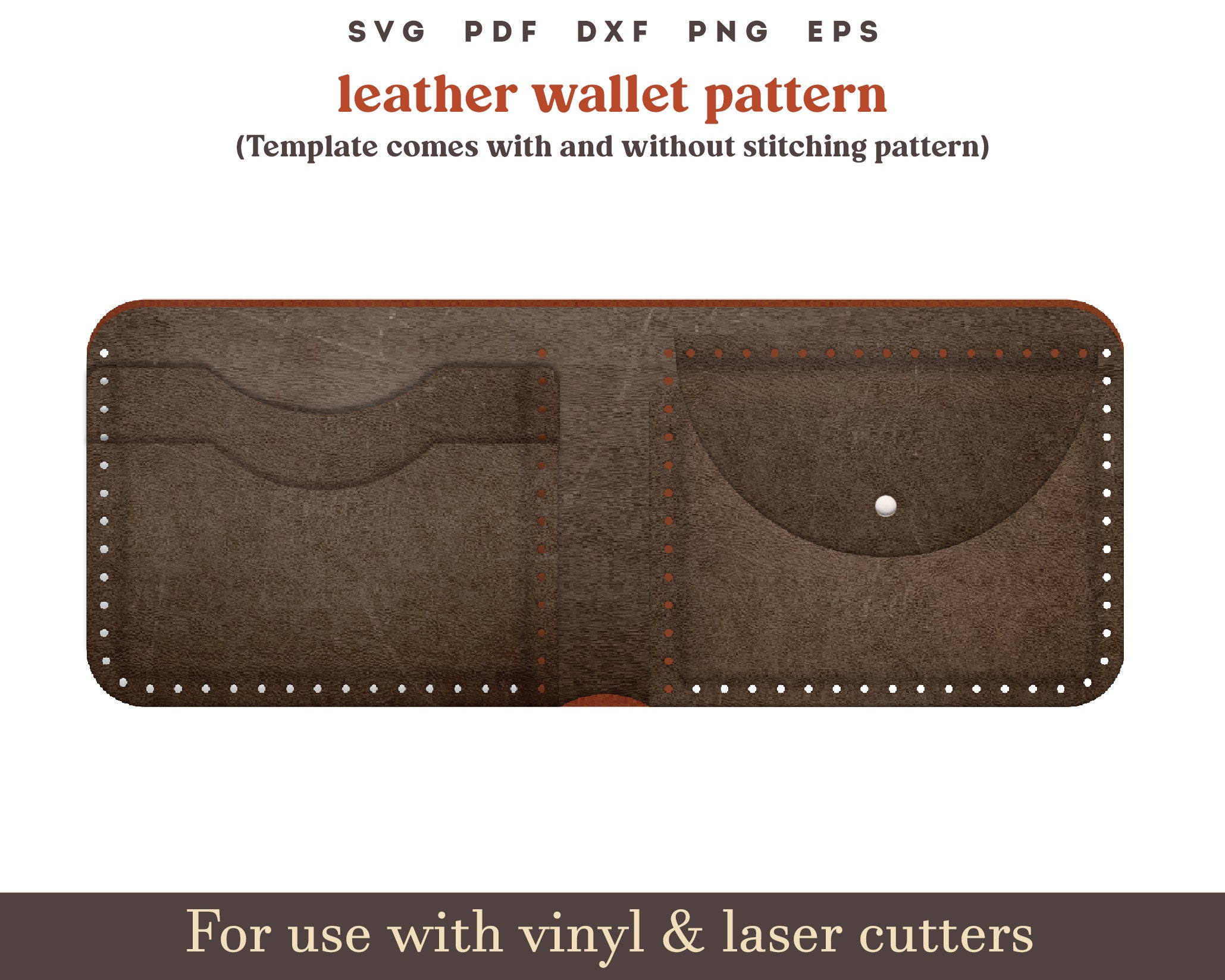 Leather Wallet Cut File Template SVG 4 Pocket Bifold PDF - Etsy