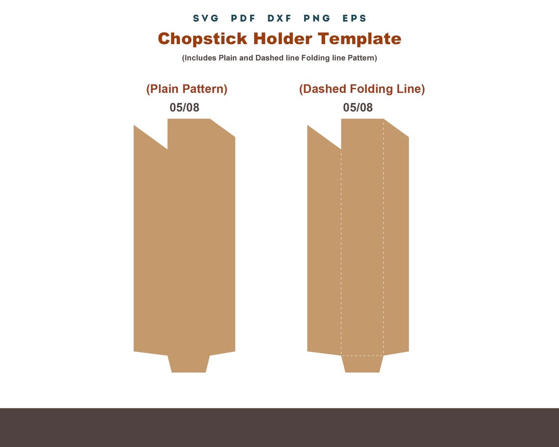 Chopsticks Sleeve Template Svg, Chopstick Holder SVG PDF Pattern ...