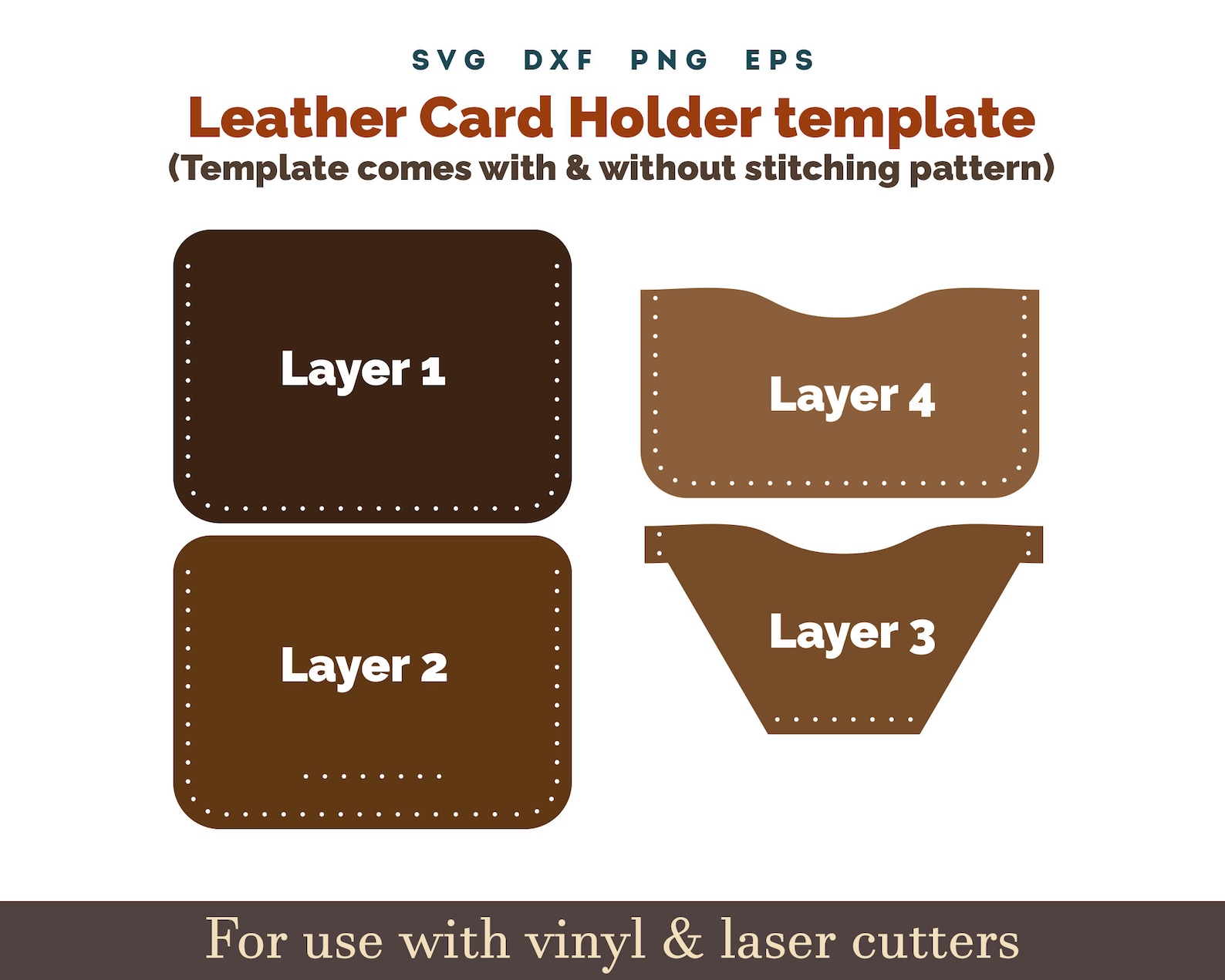 Leather Card Holder Wallet Cut File Svg Pocket Leather Card - Etsy