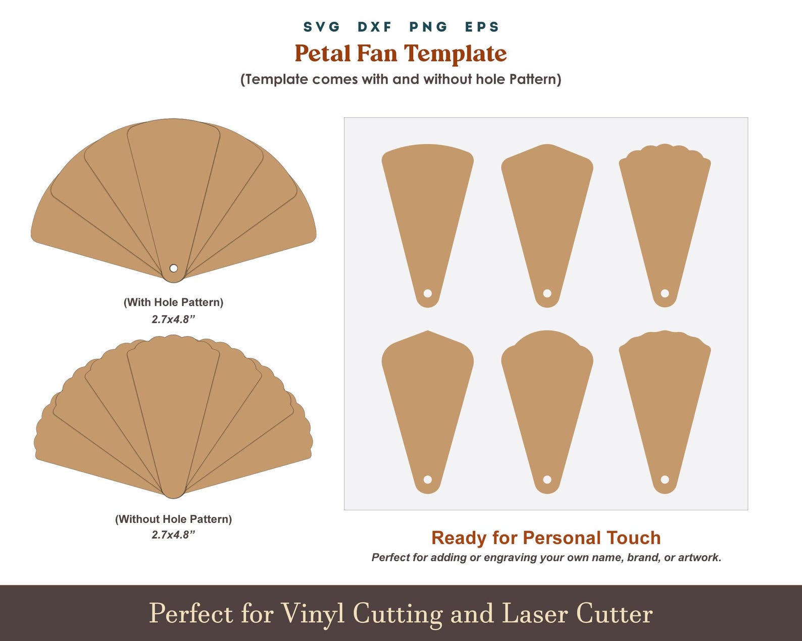 Petal Fan Svg Template, Wedding Fan 6 Set Cut File Bundle, Wedding ...