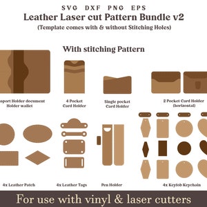Leather Laser Pattern Svg Cut File Bundle, Leather Keychain Svg ...