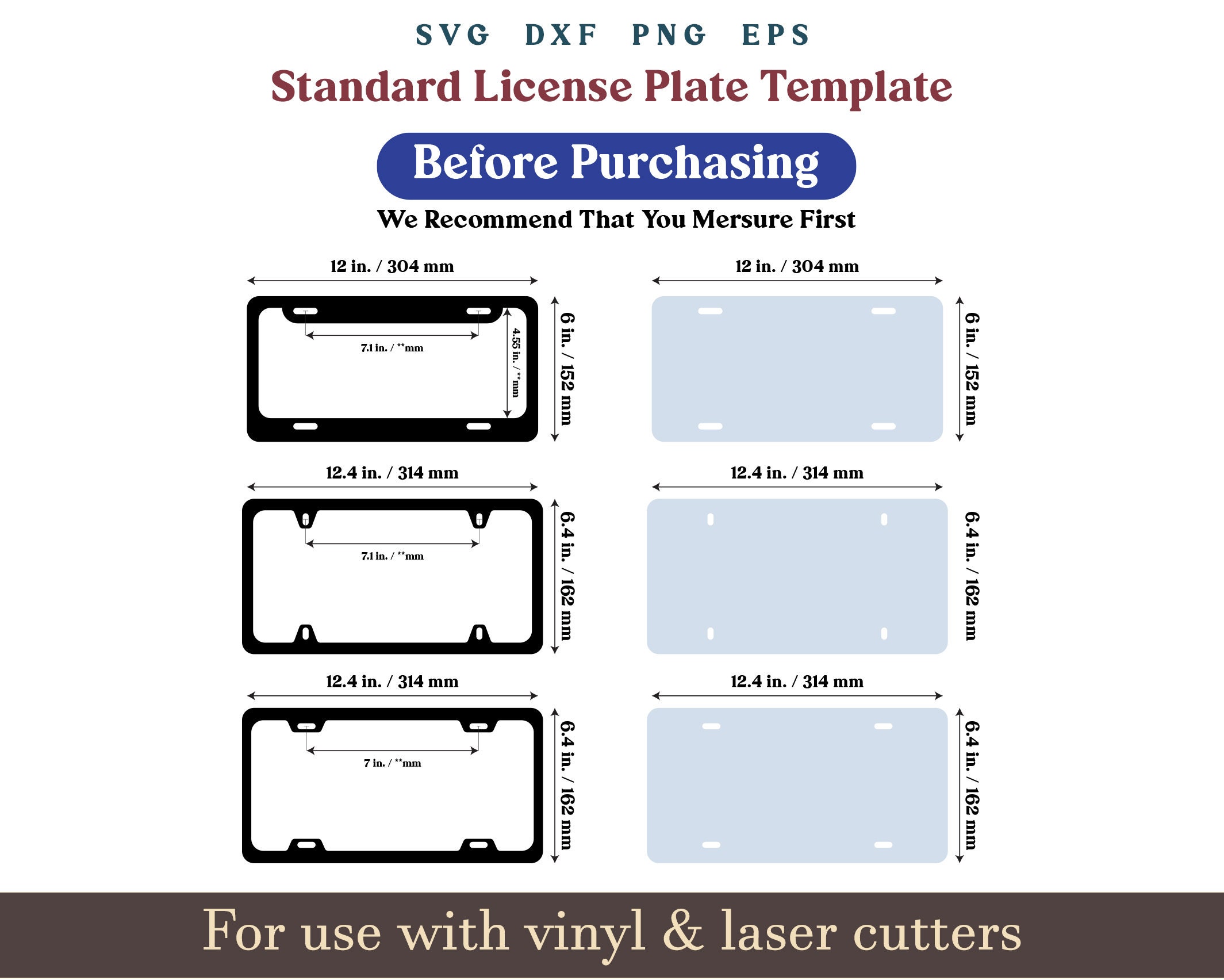 Standard License Plate Template SVG Number Plate Svg Blank - Etsy