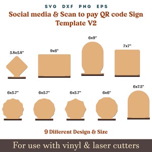 Social Media Sign Svg, 9 Set Scan to Pay Sign SVG Template, QR Code ...