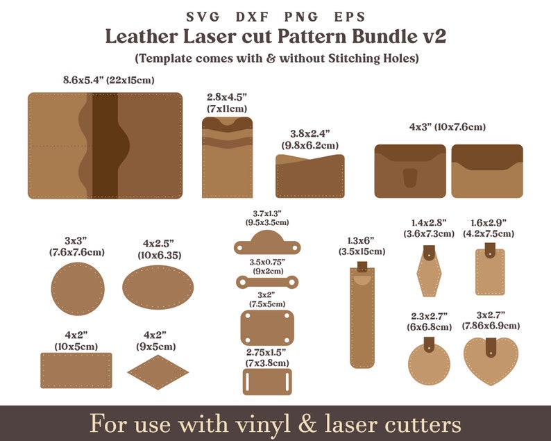 Leather Laser Pattern Svg Cut File Bundle Leather Keychain - Etsy