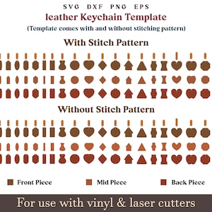 Leather Keychain Svg Bundle, 21 Set Leather Keychain Key Fob Cut ...