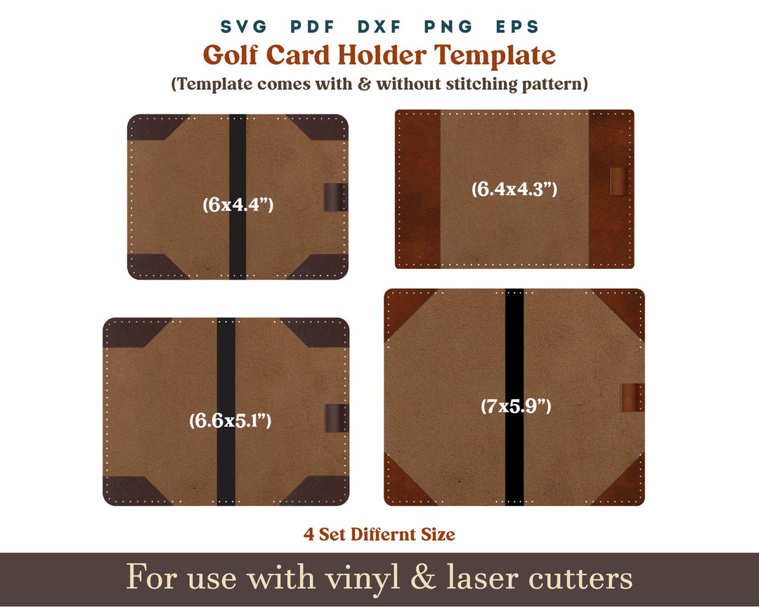 Golf Scorecard Holder SVG Template, 4 Size Golf Scorebook Cover PDF SVG ...