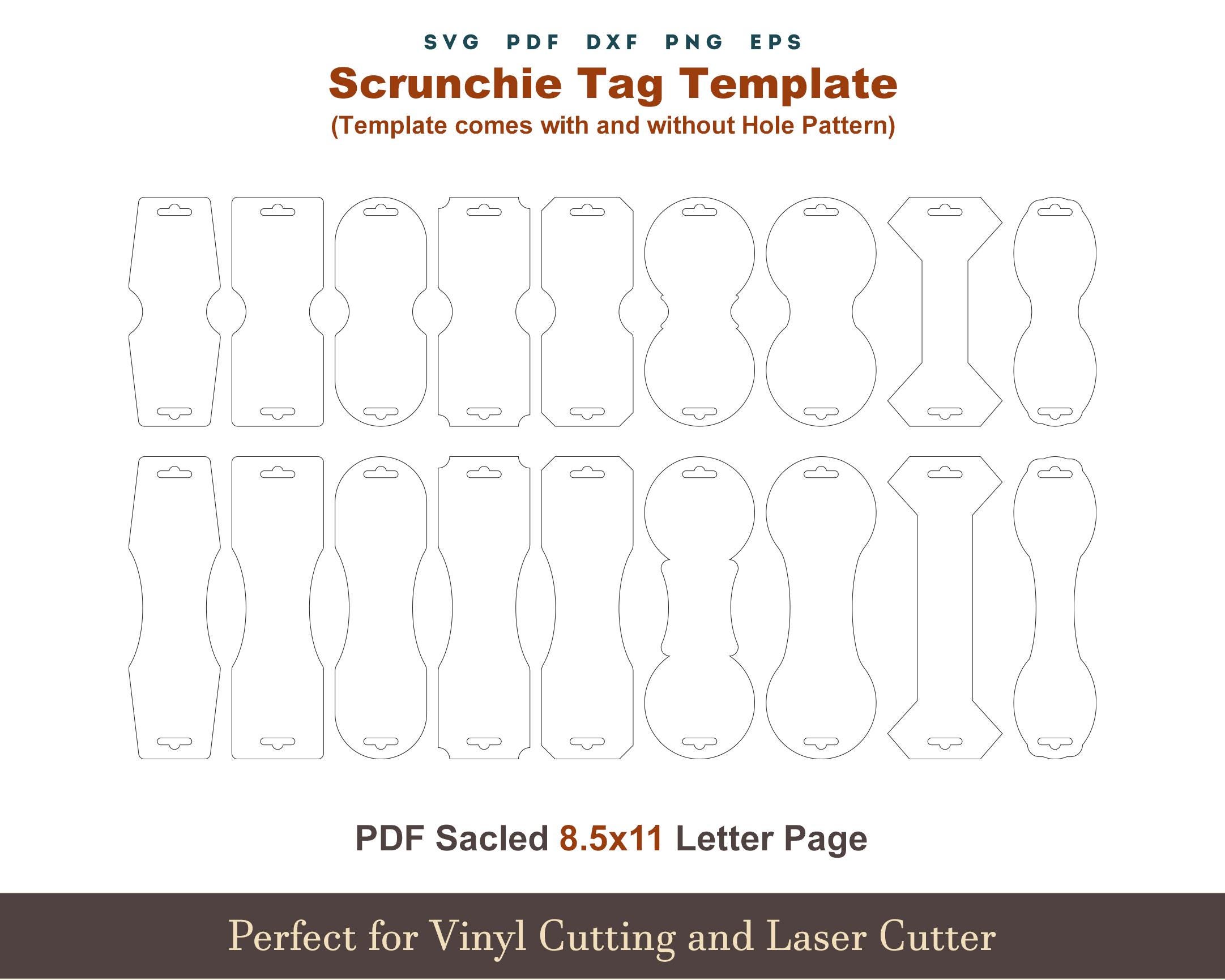 Scrunchie Tag Template Svg, Scrunchie Holder Display Cut File PDF SVG ...