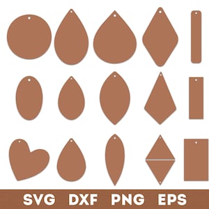 Leather Earrings Svg Cutting File Template, Faux Leather Earrings Svg ...