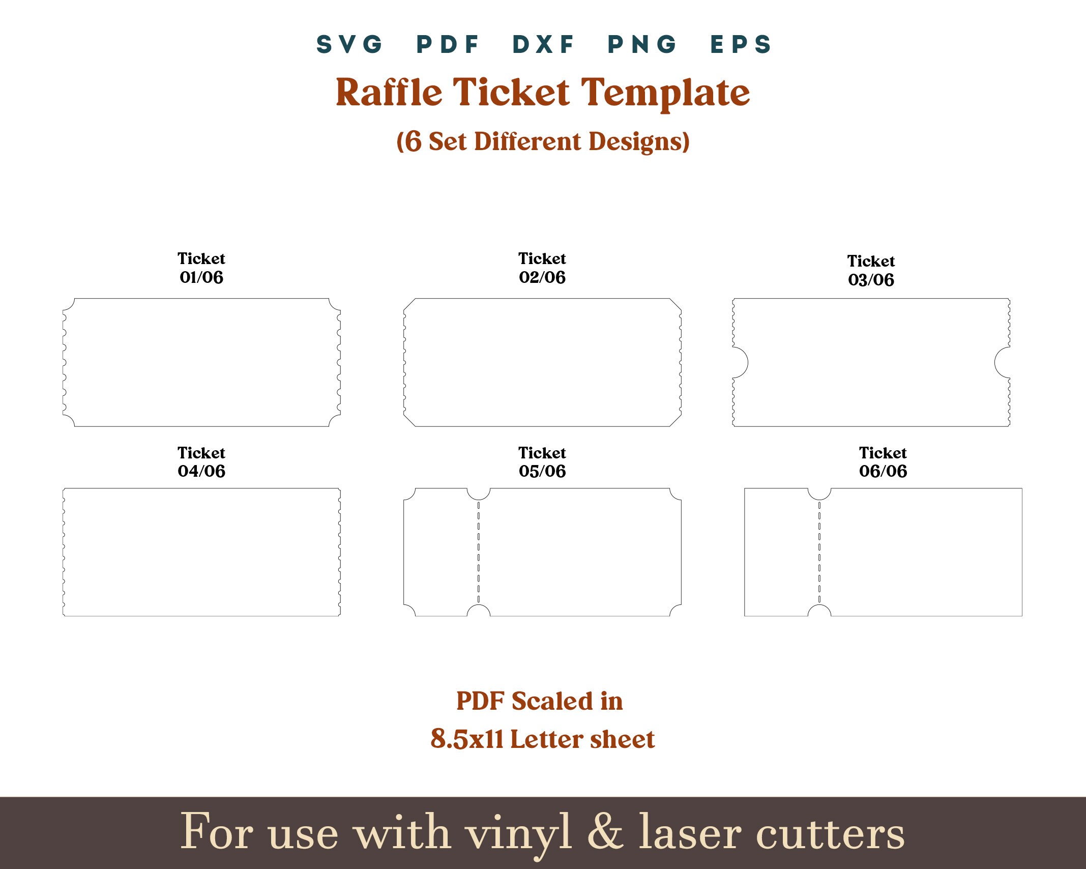 Raffle Ticket Svg, Raffle Ticket PNG PDF Template, Retro Ticket SVG Png ...