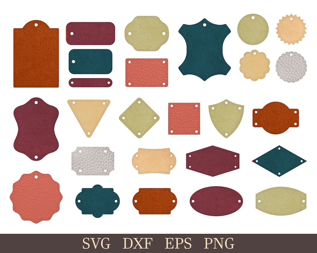 Faux Leather Tags Template, Tags Template Bundle for Knitting,sewing ...