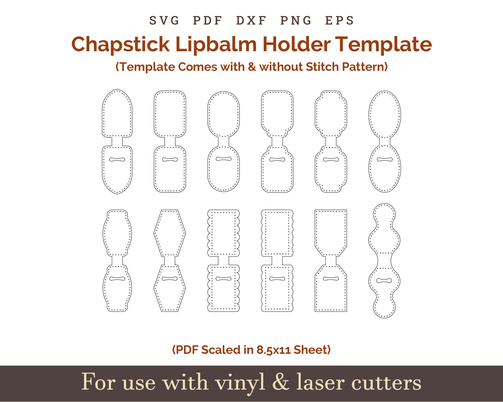 Lip Balm Holder Template SVG PDF, Lip Balm Holder Keychain Template Svg ...