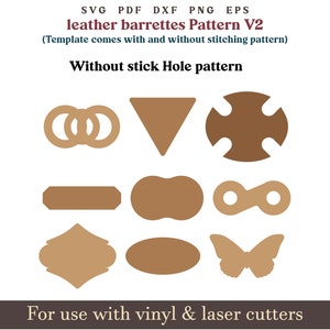 Leather Hair Barrette SVG PDF Pattern, Leather Hair Clip Leather ...