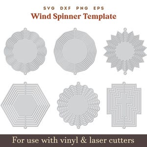 Wind Spinner SVG Template, 15 Set Wind Spinner Frame Bundle DXF, Wind ...