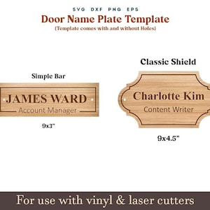 Door Name Plate Svg Template, Wall Name Plate Svg, Wooden Acrylic House ...