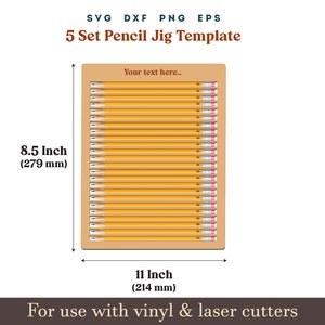 Pencil Jig SVG, Laser Engraving Pencil Jig Template, 5 Set Laser Cut Pencil Jig Bundle ...