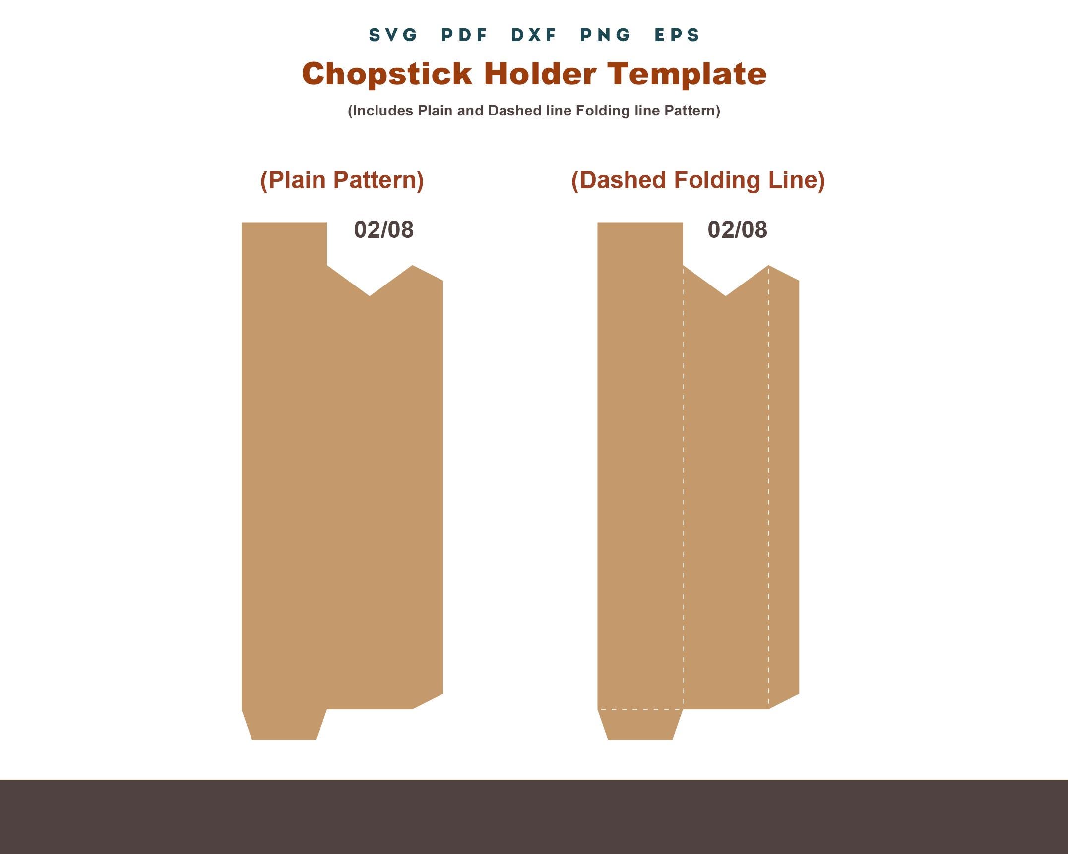 Chopstick Holder Template SVG, Chopsticks Sleeve, PDF Pattern ...