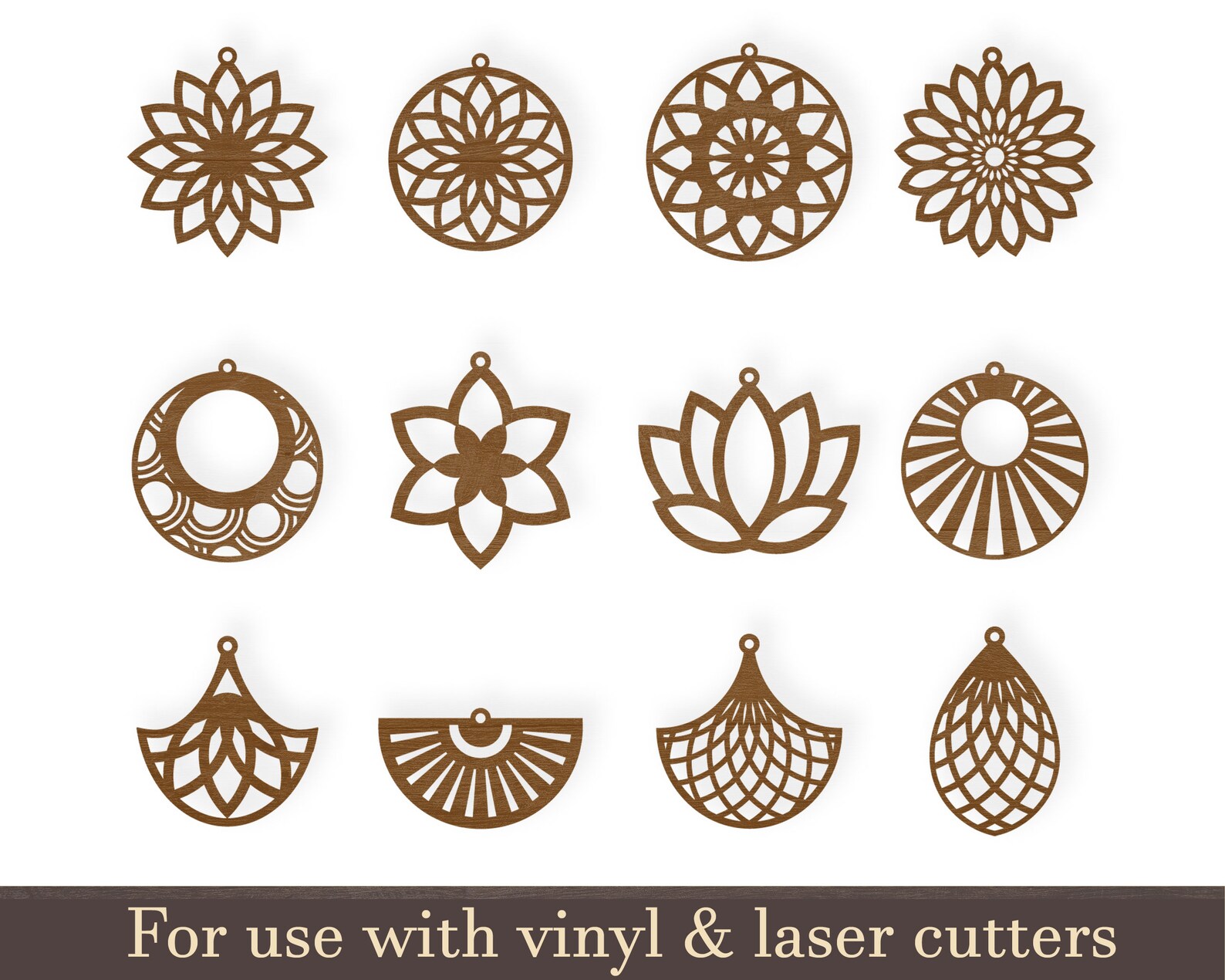 Wooden Earrings Svg Glowforge Earrings Template Svg Files - Etsy