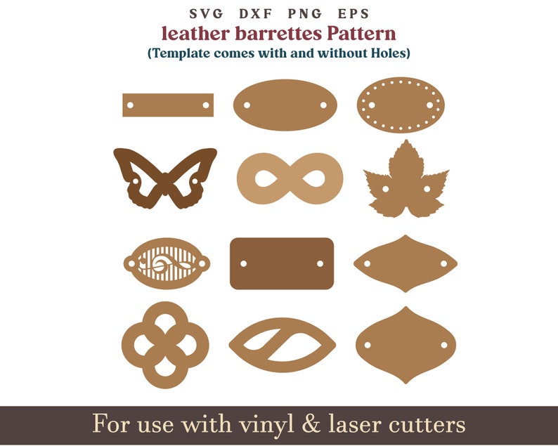 Leather Hair Barrette Pattern Svg, Hair Barrette Svg, Leather ...