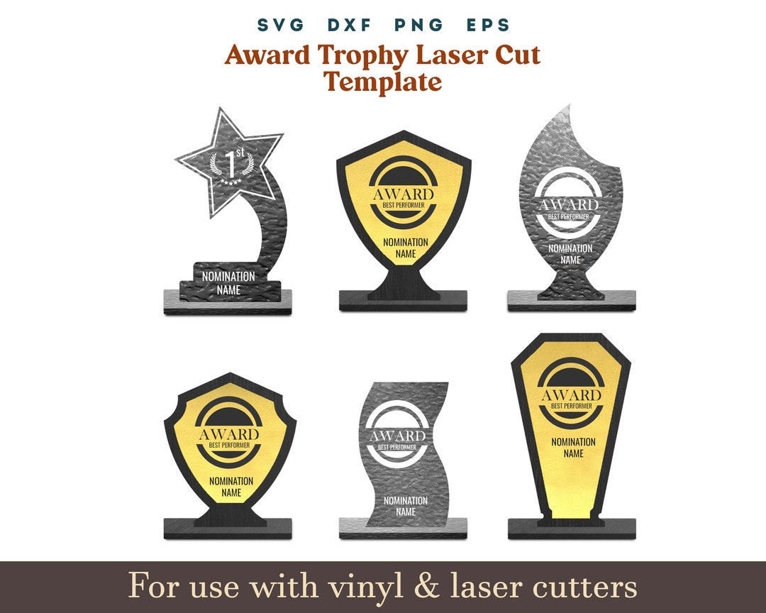 Award Trpohy Svg, Acrylic Wooden Award Laser Cut Pattern, Plaque ...