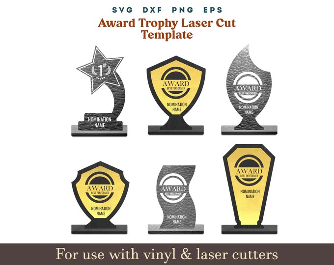 Award Trophy Laser Cut, Award Trophy SVG, Wood Cnc Cut Award, Award ...