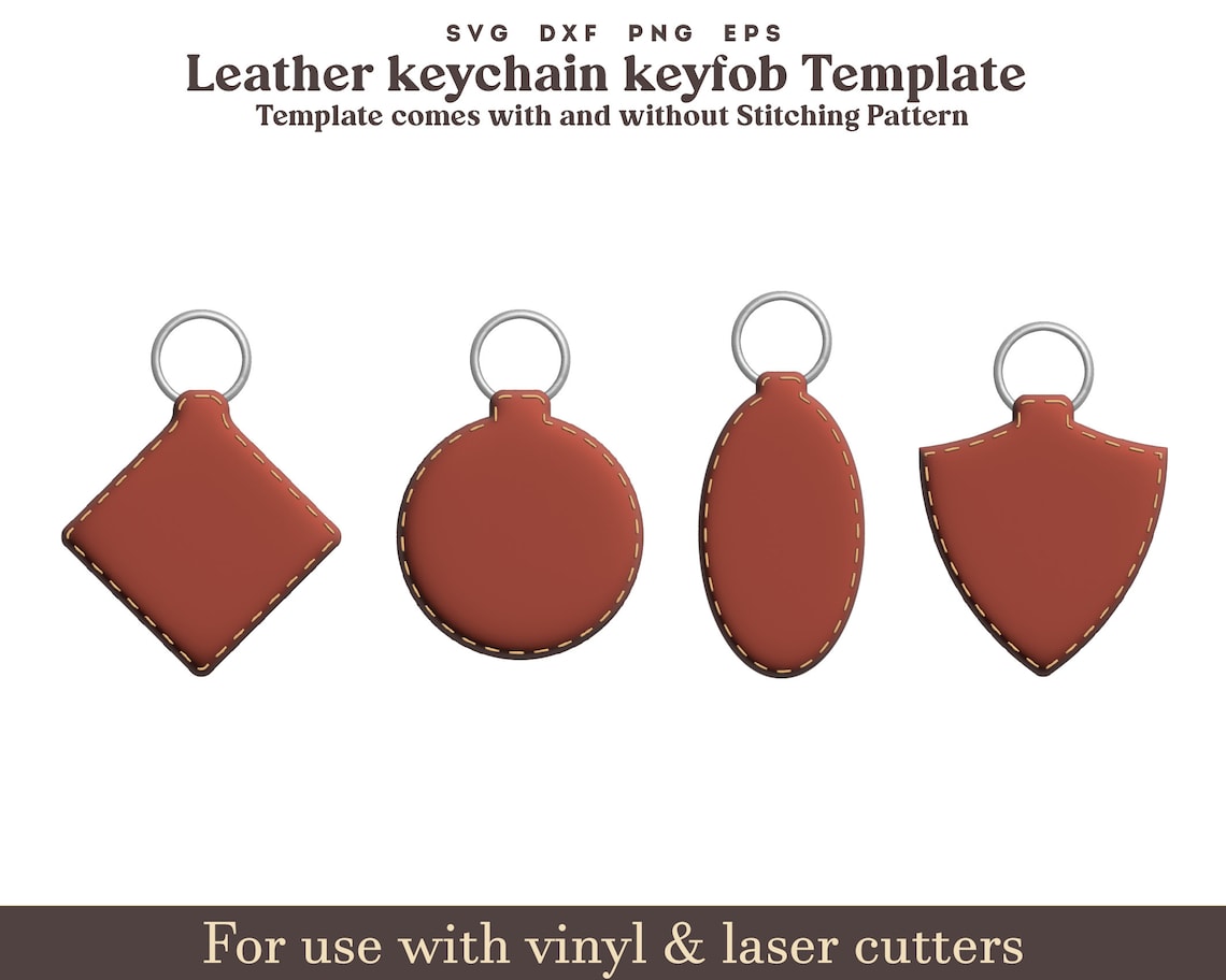Leather Keychain Key Fob Template SVG Bundle Keychain SVG 18 - Etsy
