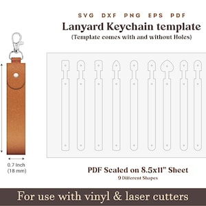 Leather Keychain Svg Template, Customize Lanyard Keychain SVG PDF ...